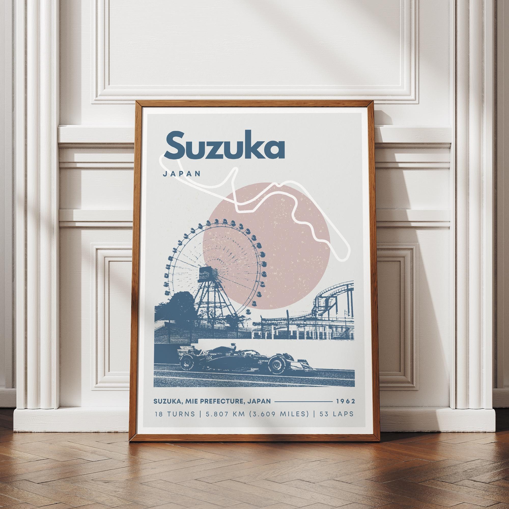 Suzuka F1 Circuit Poster: Japanese Grand Prix Track Art Print, Motorsp ...